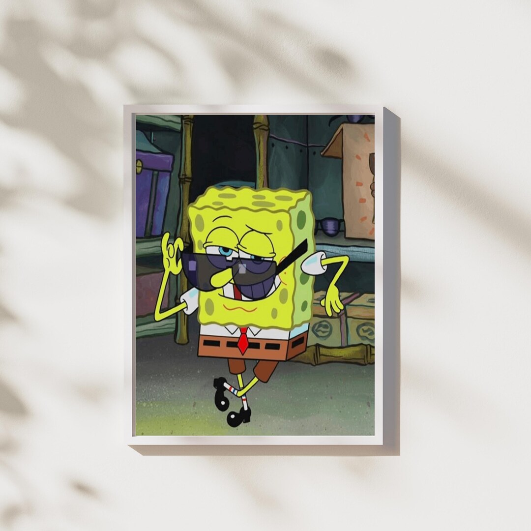 Spongebob Wall Art Fun Cartoon Poster Retro 90s, 2000s Digital Print ...