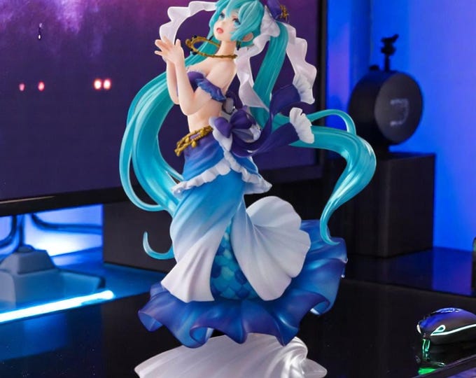 Miku Mermaid Figure | Gradient Princess Hatsune Miku Statue | Girl ...