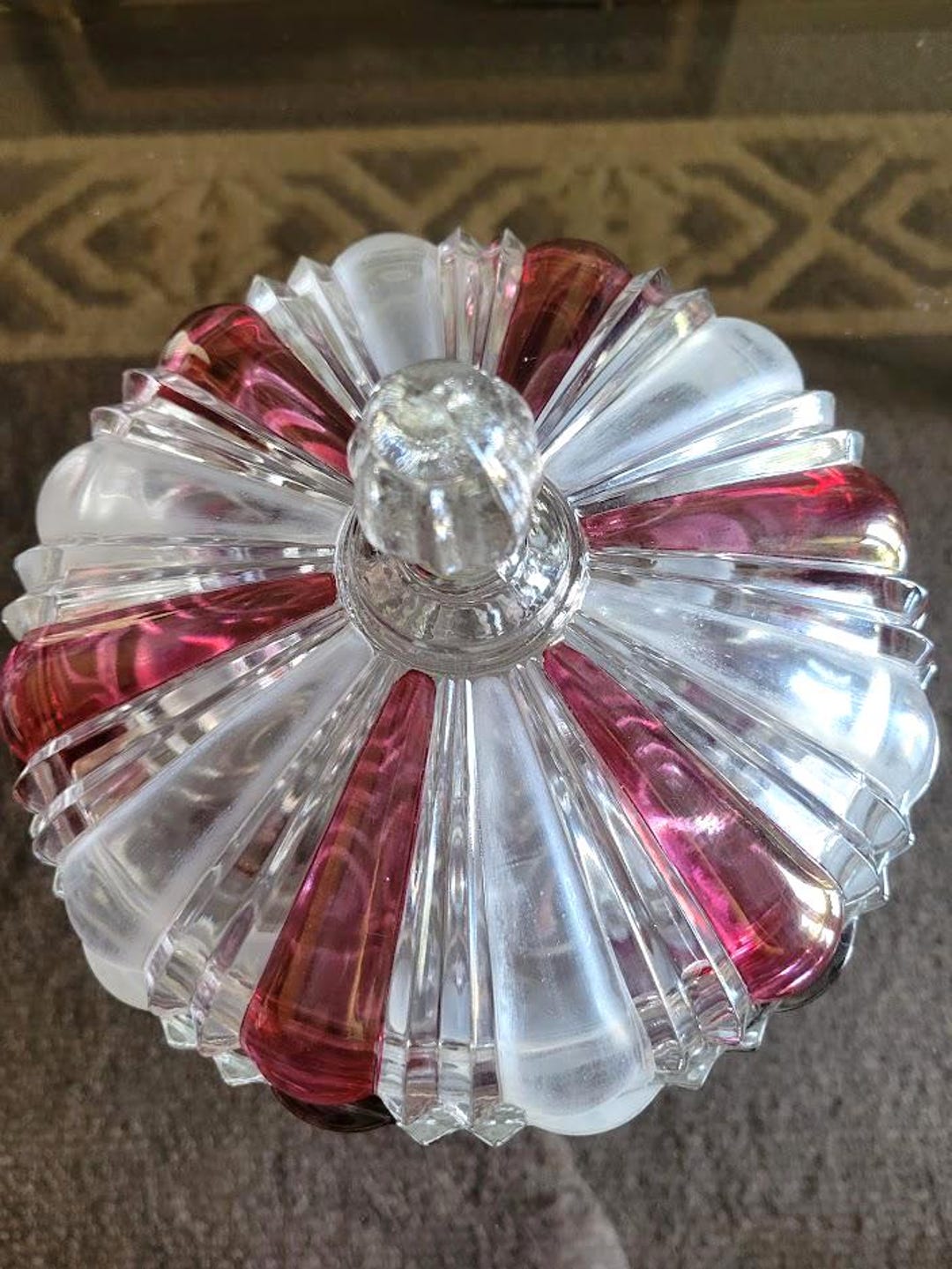 Vintage Anchor Hocking Ruby Stain Candy Dish and Lid - Etsy