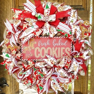 Gingerbread Cookie Christmas Wreath, Gingerbread Decor, Christmas Decor ...