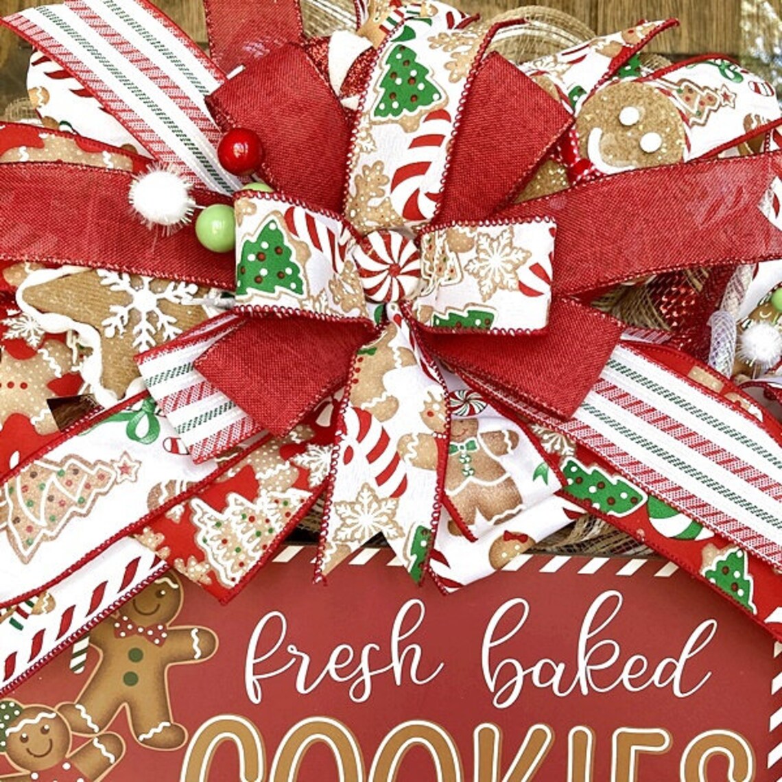 Gingerbread Cookie Christmas Wreath, Gingerbread Decor, Christmas Decor ...