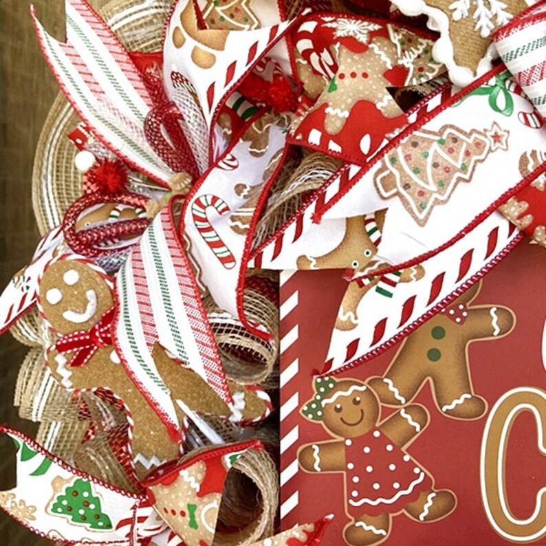 Gingerbread Cookie Christmas Wreath, Gingerbread Decor, Christmas Decor ...