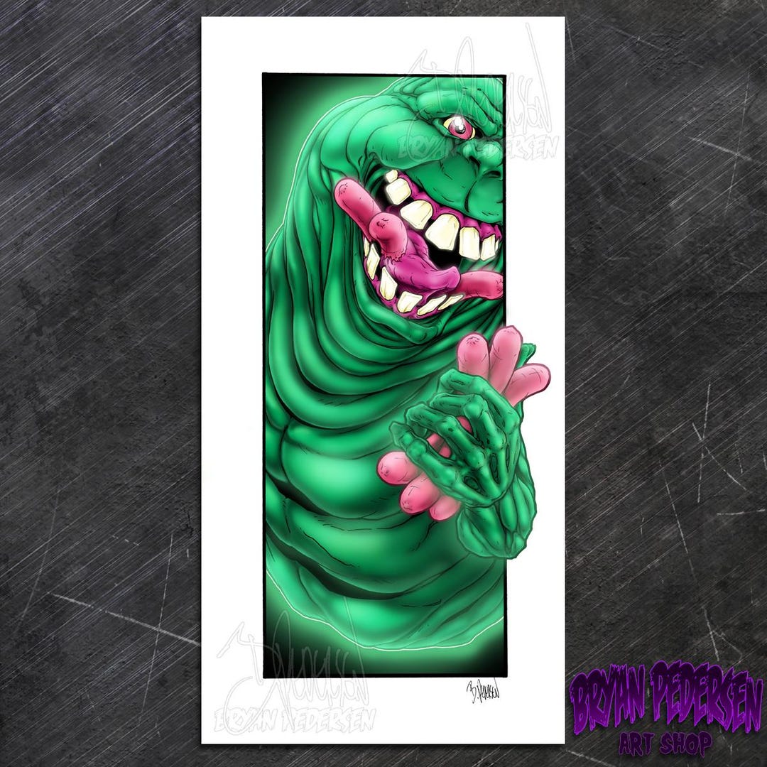 Slimer Ghostbusters 12x24 Comic Style Horror Art Print - Etsy