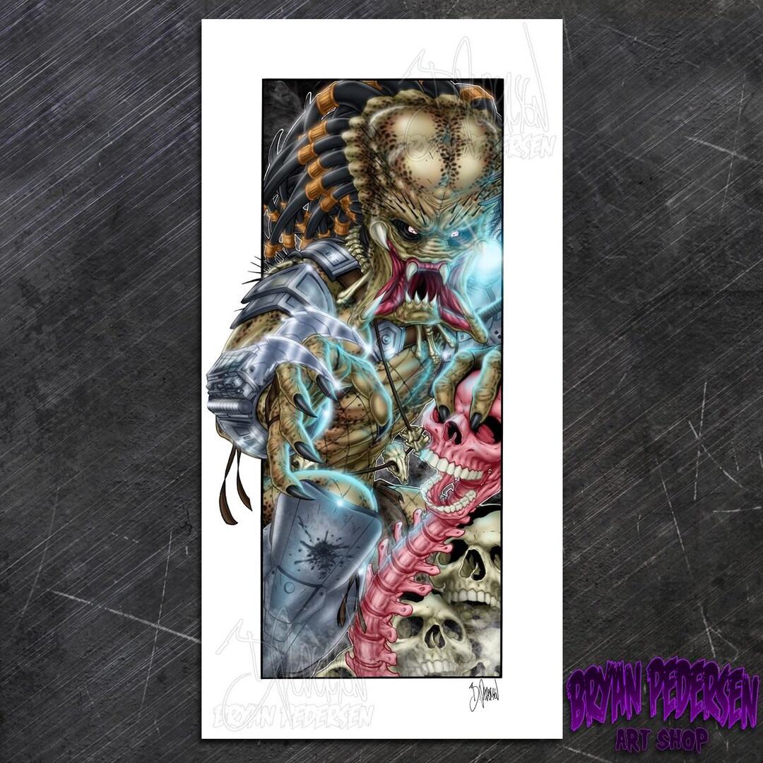 Predator 12x24 Comic Style Horror Art Print - Etsy