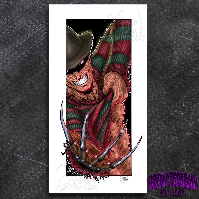 Nightmare on Elm Street Freddy Krueger 12x24 Comic Style Horror Art ...