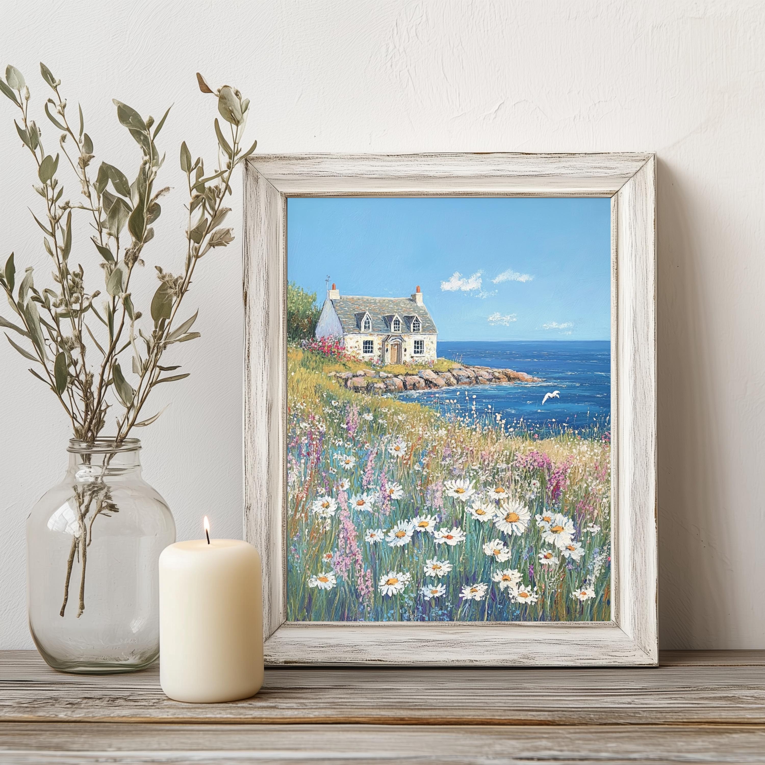 Printable Beach Cottage Garden Print, Cottagecore Decor Farmhouse Print ...