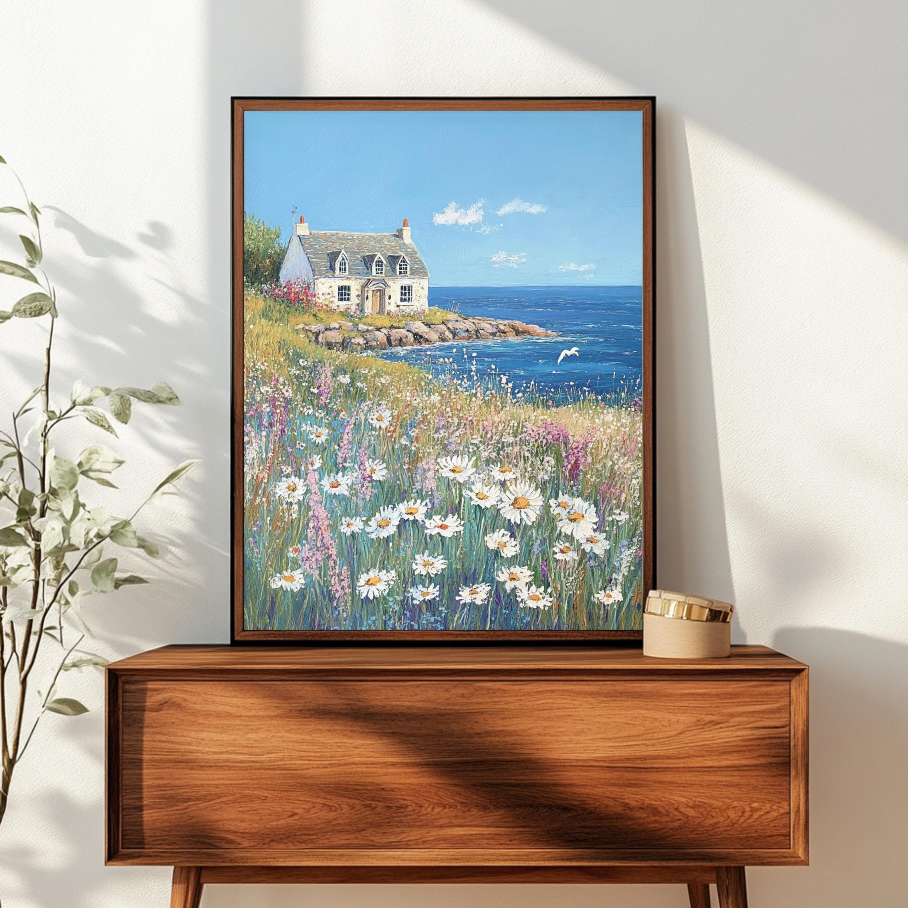 Printable Beach Cottage Garden Print, Cottagecore Decor Farmhouse Print ...