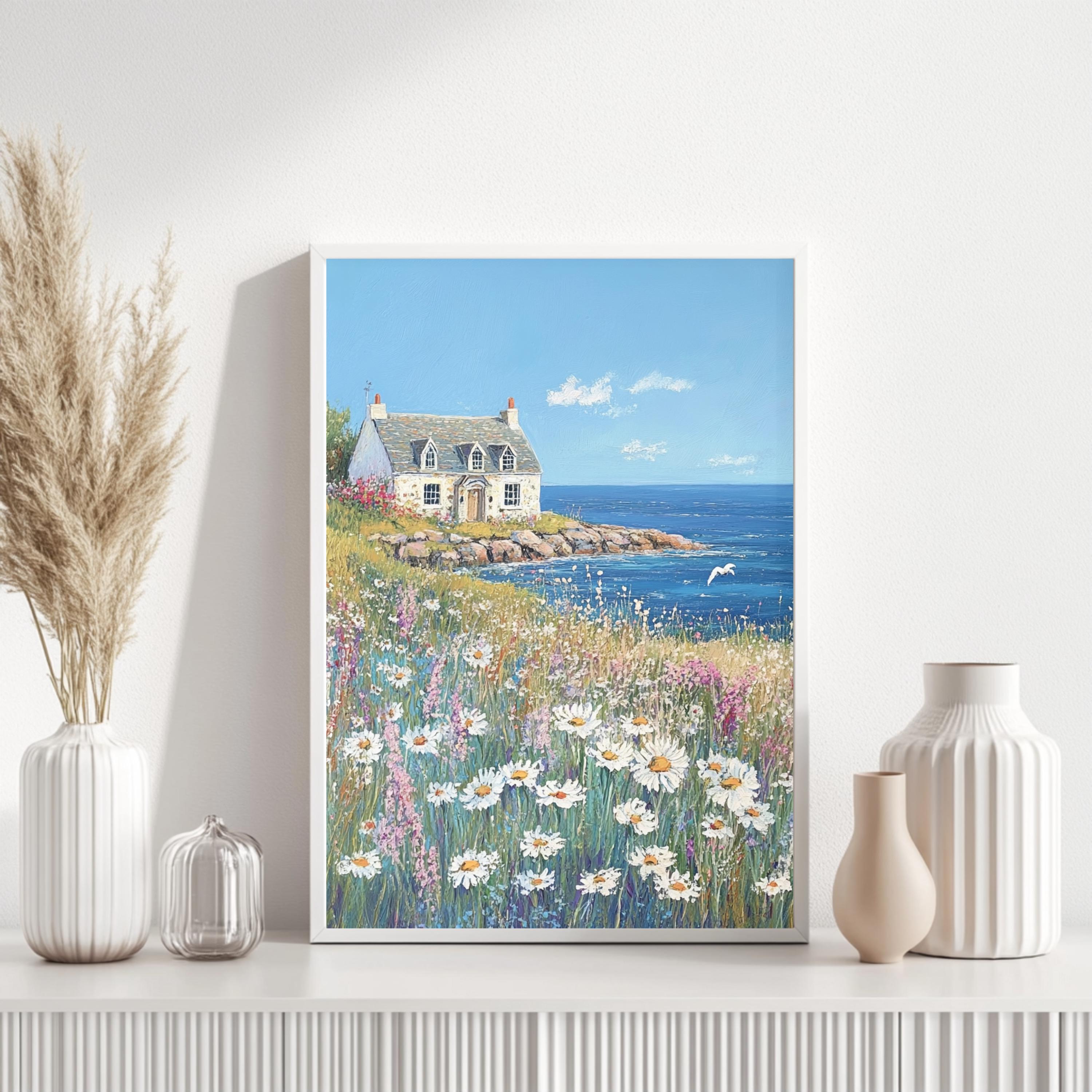 Printable Beach Cottage Garden Print, Cottagecore Decor Farmhouse Print ...