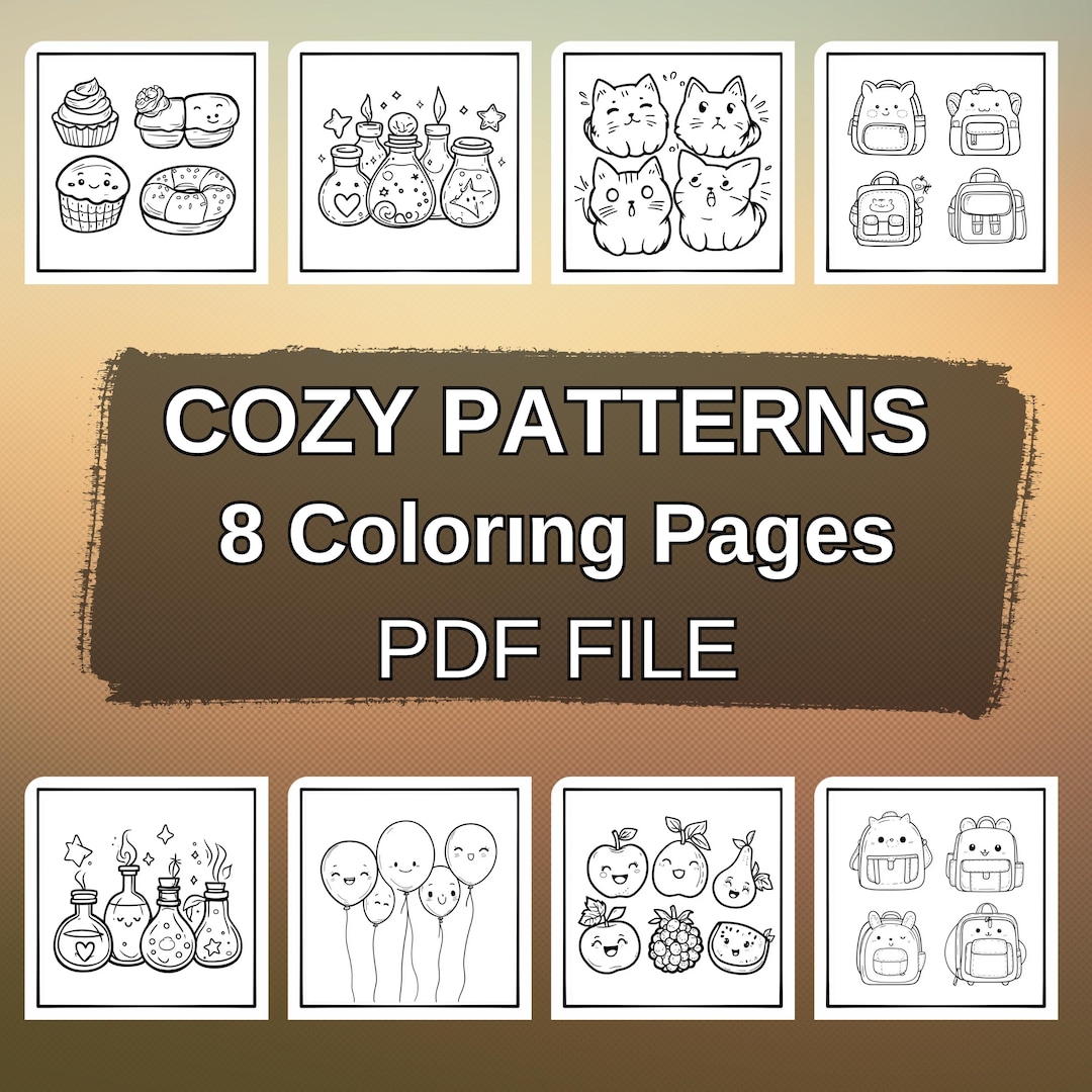Cozy Patterns Printable Coloring Pages | Relaxing Geometric and ...
