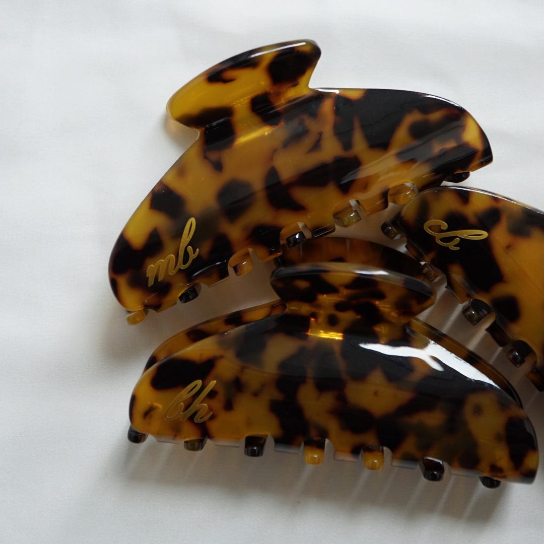 Personalized Claw Clip | Custom Tortoise Shell Hair Claw Clip Gift - Etsy