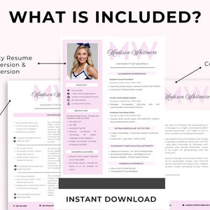 Sorority Resume Template, Rush Resume, Cover Letter (digital Download ...