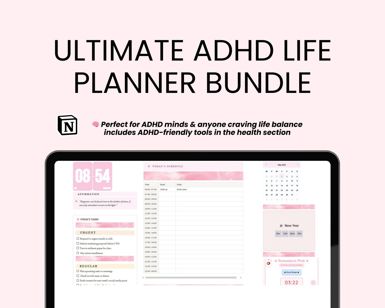 Ultimate Adhd Life Planner Bundle, Notion Adhd Template, Adhd Notion ...
