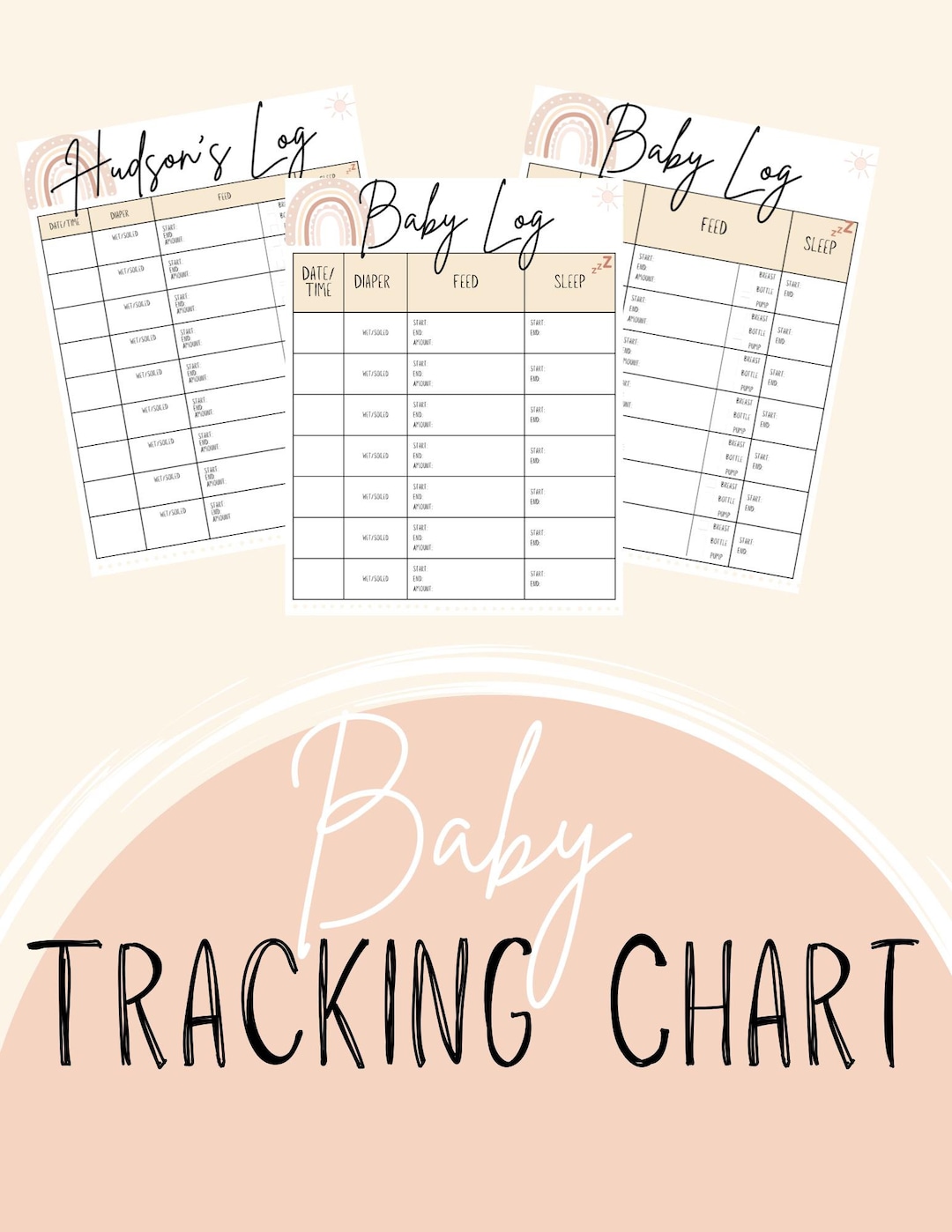 Baby Tracking Chart, Daily Baby Tracker, Newborn, Infant, Tracking ...