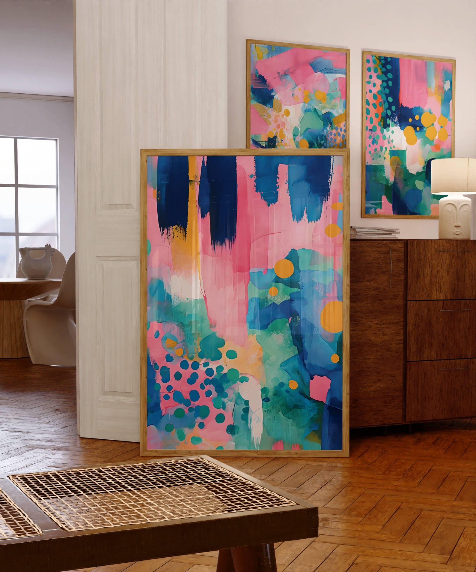 Colourful Abstract Wall Art | Set of 3 Prints | Modern Digital Download ...