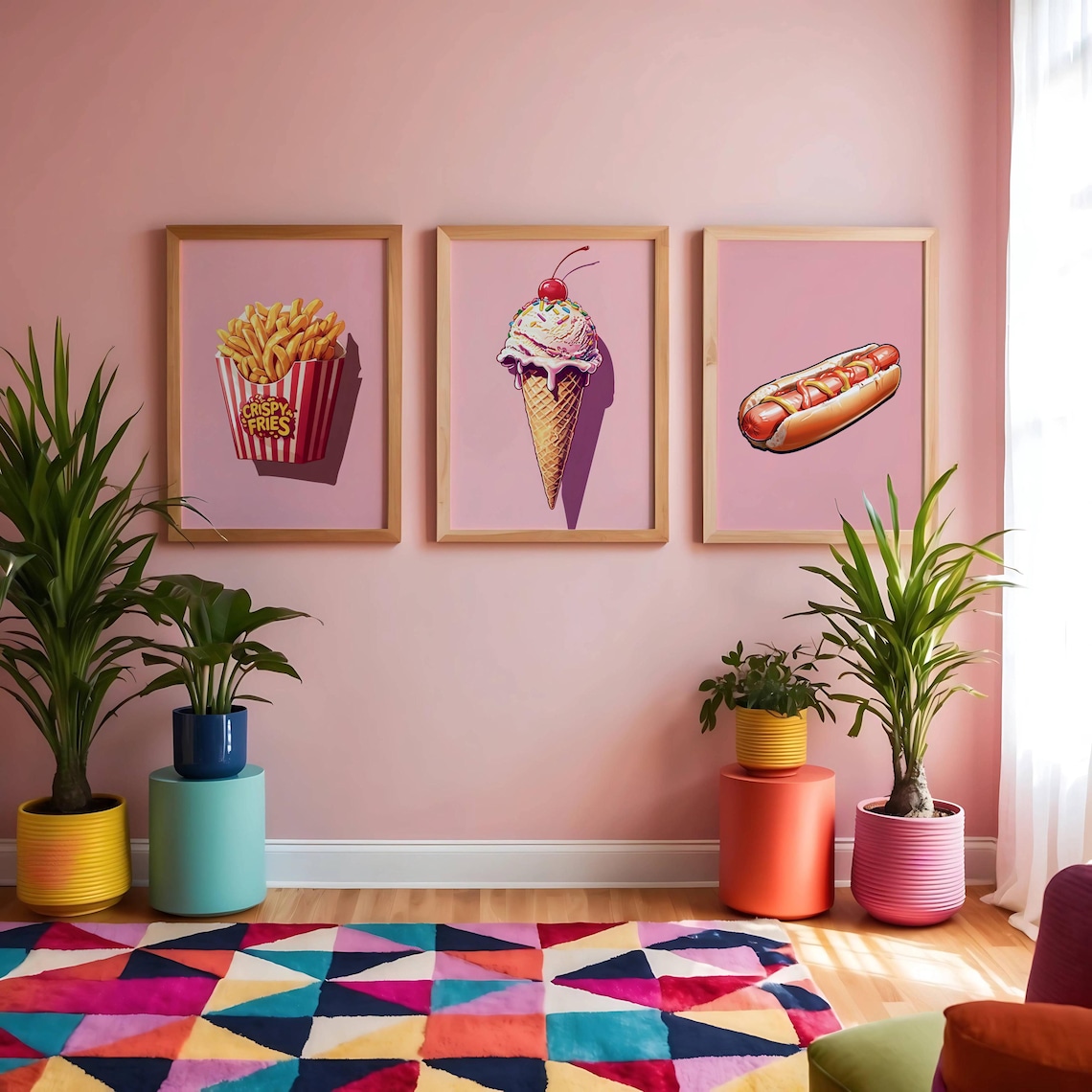 Ice Cream Cone Print | Poster Wall Art | Ice Cream Poster | Kitchen Art ...