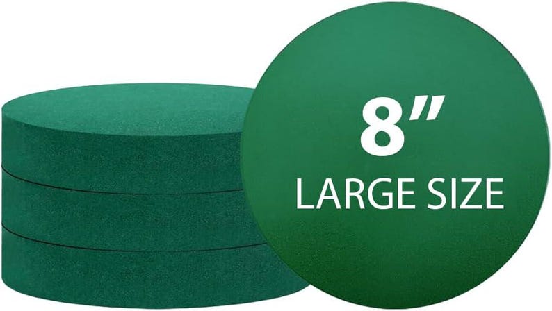 Pack of 4 Round Floral Foam Blocks for Fresh and Artificial Flowers ...