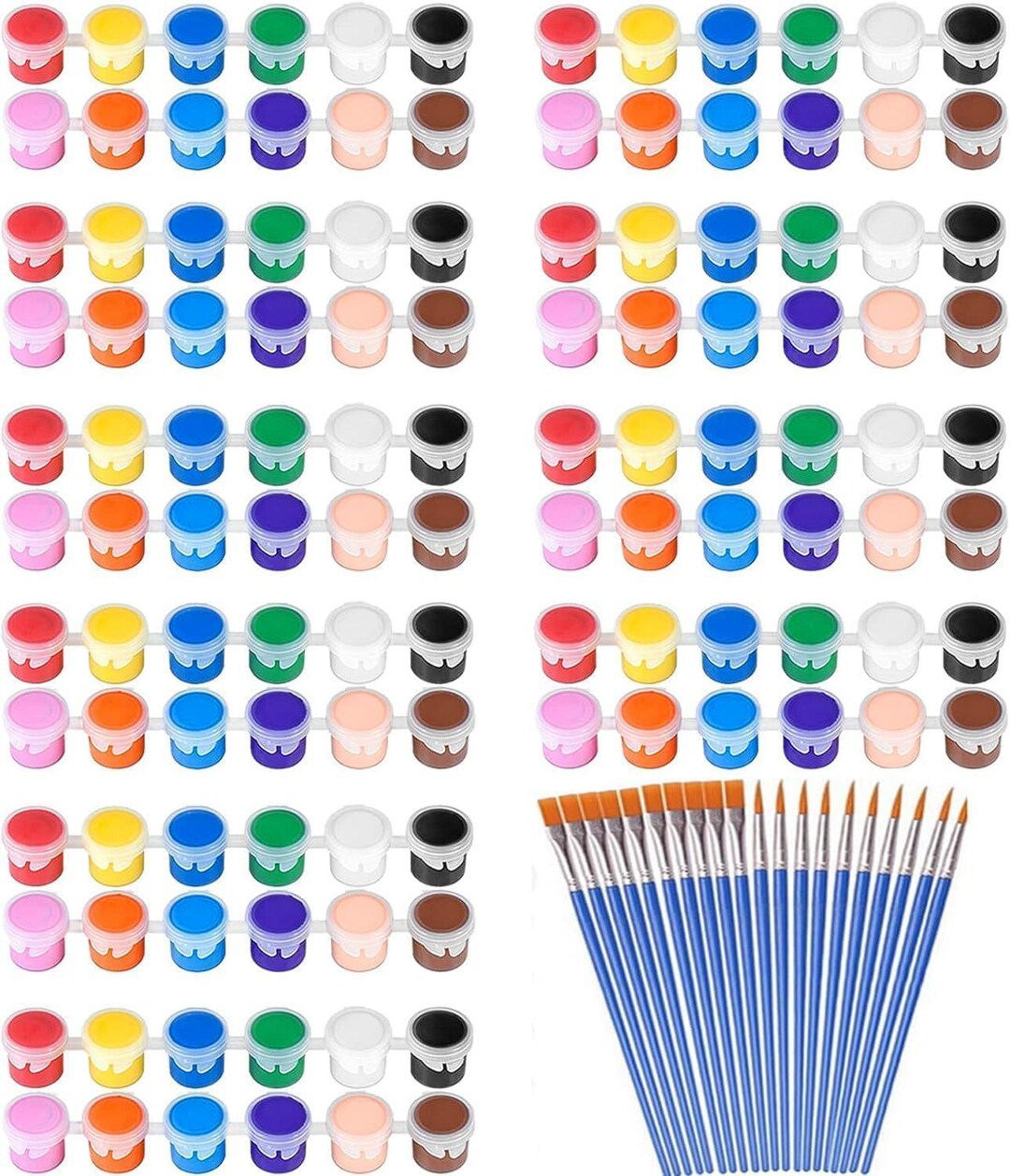 145 Pcs Mini Acrylic Paint Set for Kids, 12 Colors Washable Acrylic ...