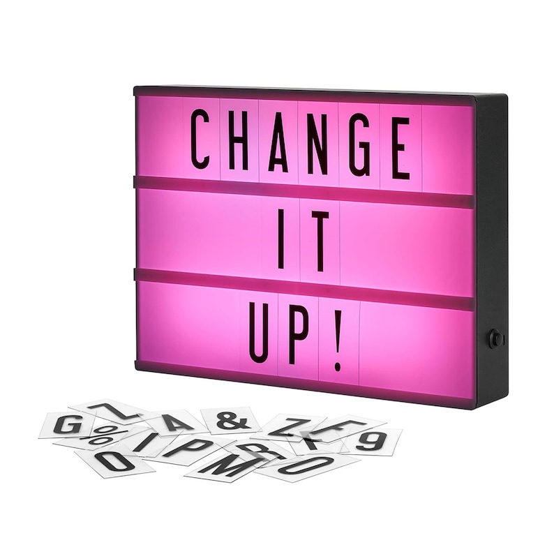 Cinema Light Box Letter Board - 12x9-inch Light up Signs With 100 ...