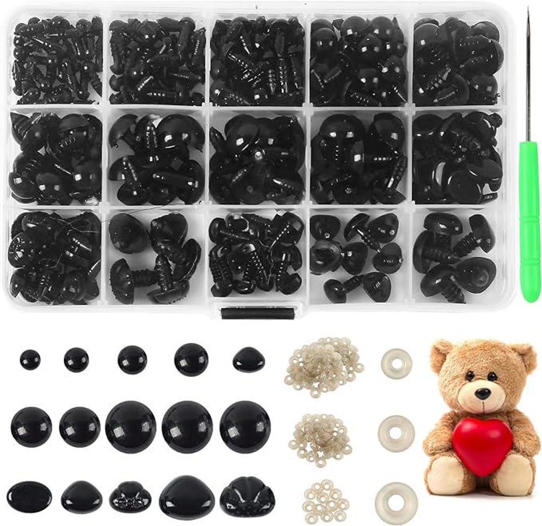 566PCS Safety Eyes and Noses for Amigurumi, Stuffed Crochet Eyes With ...
