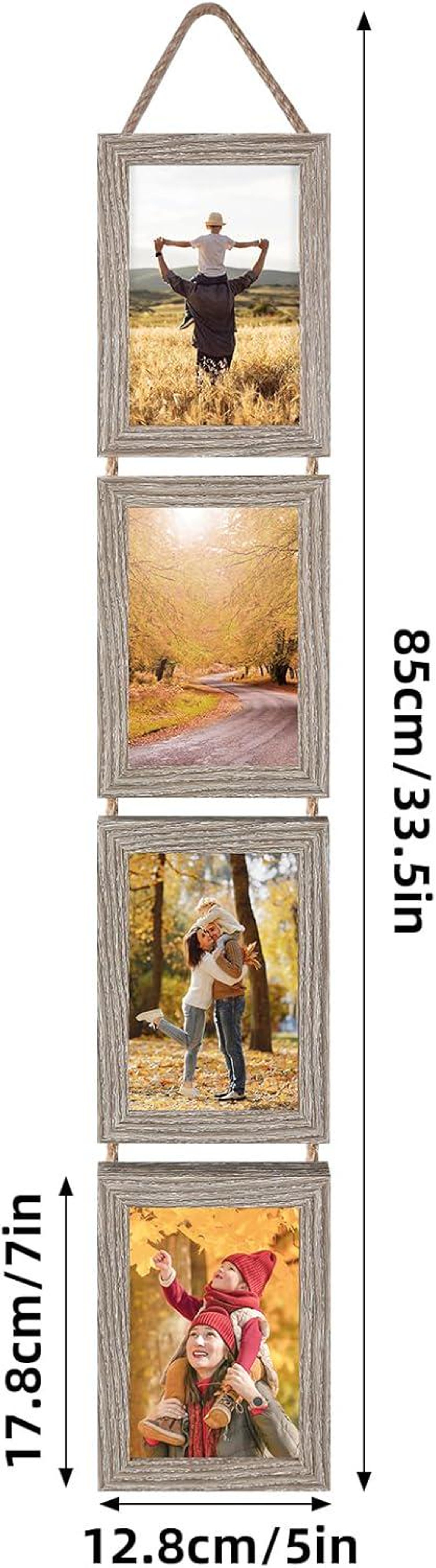 4x6 Hanging Collage Picture Frames Set of 2, 8 Opening Vertical Frame ...