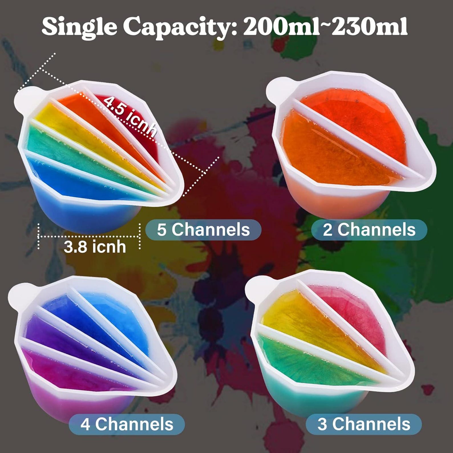 LET'S RESIN Silicone Split Cups (4pcs) - Reusable Mixing Cups With 2-5 ...
