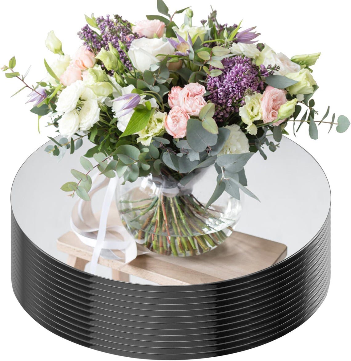 12" Round Mirrors for Centerpieces for Tables, Round Mirrors Trays ...