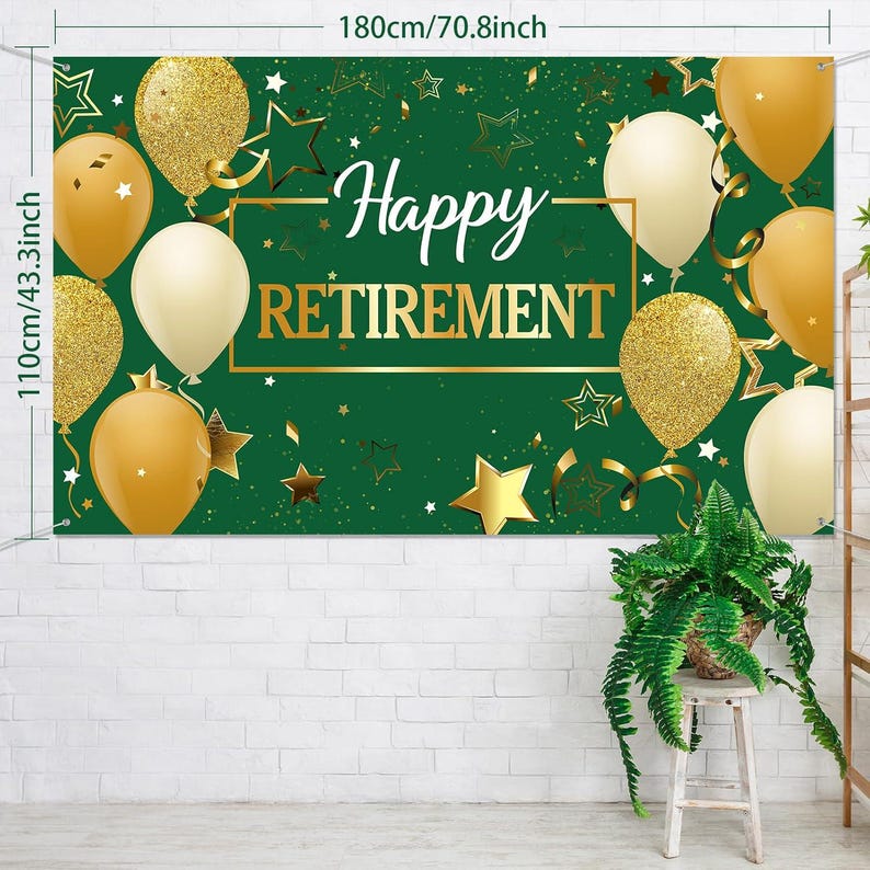Retirement Party Decorations, Extra Large Fabric Retire Sign Banner ...