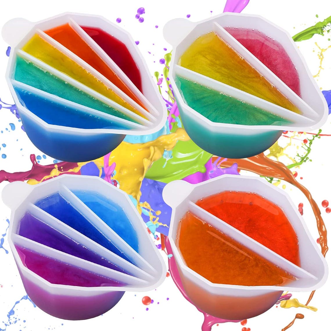 LET'S RESIN Silicone Split Cups (4pcs) - Reusable Mixing Cups With 2-5 ...
