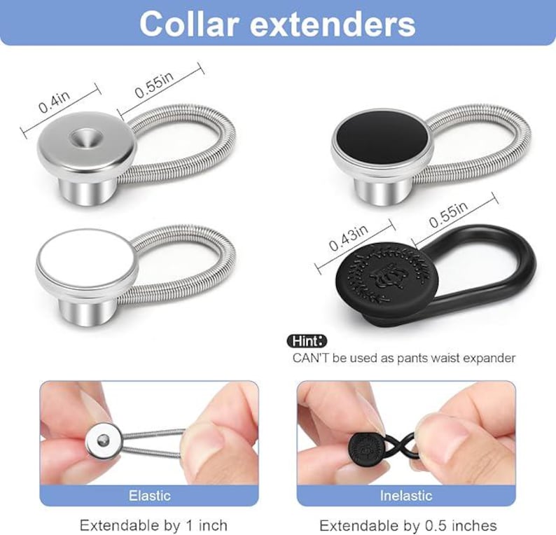 PCS Shirt Collar Button Extenders, Comfortable Neck Button Extender for ...