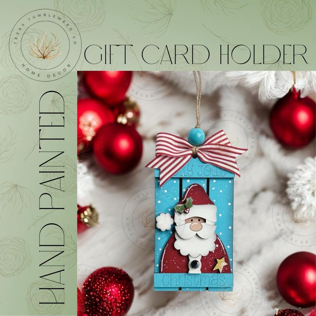 Santa Holly Jolly Christmas Pallet Board Ornament | Hand Painted ...