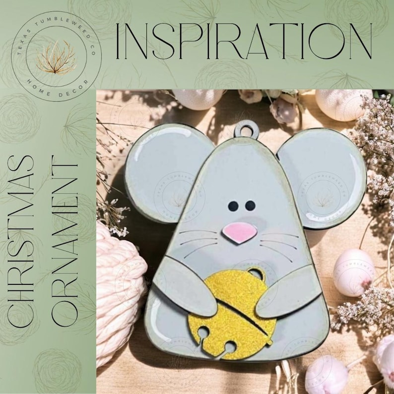 DIY | Christmas Mice Ornament Bundle | Gift Tag | Christmas Ornament ...