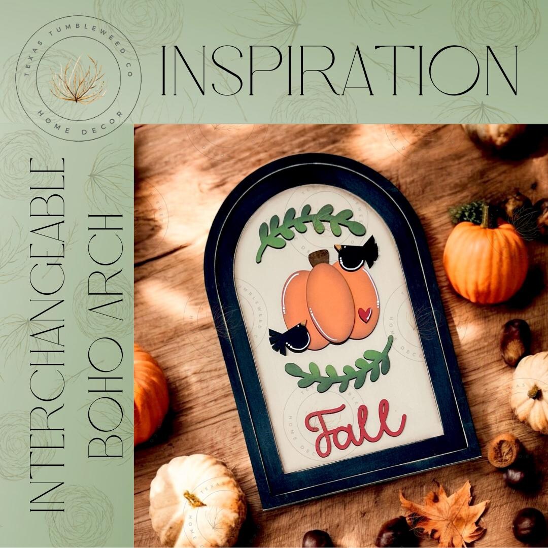 DIY | Interchangeable Large Arched Boho Sign Insert | Fall Pumpkin Sign ...