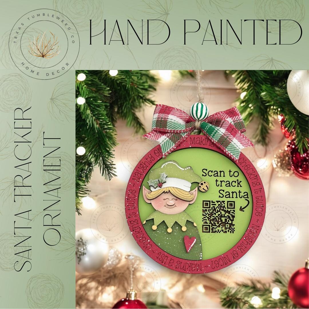 Santa Tracker Christmas Ornament | Elf | Hand Painted | Ornament ...