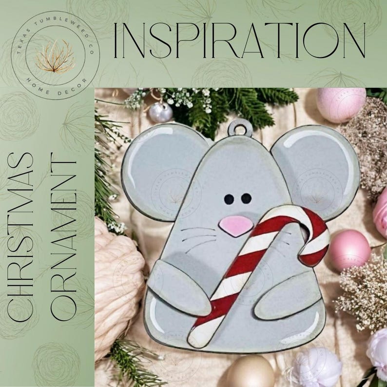 DIY | Christmas Mice Ornament Bundle | Gift Tag | Christmas Ornament ...