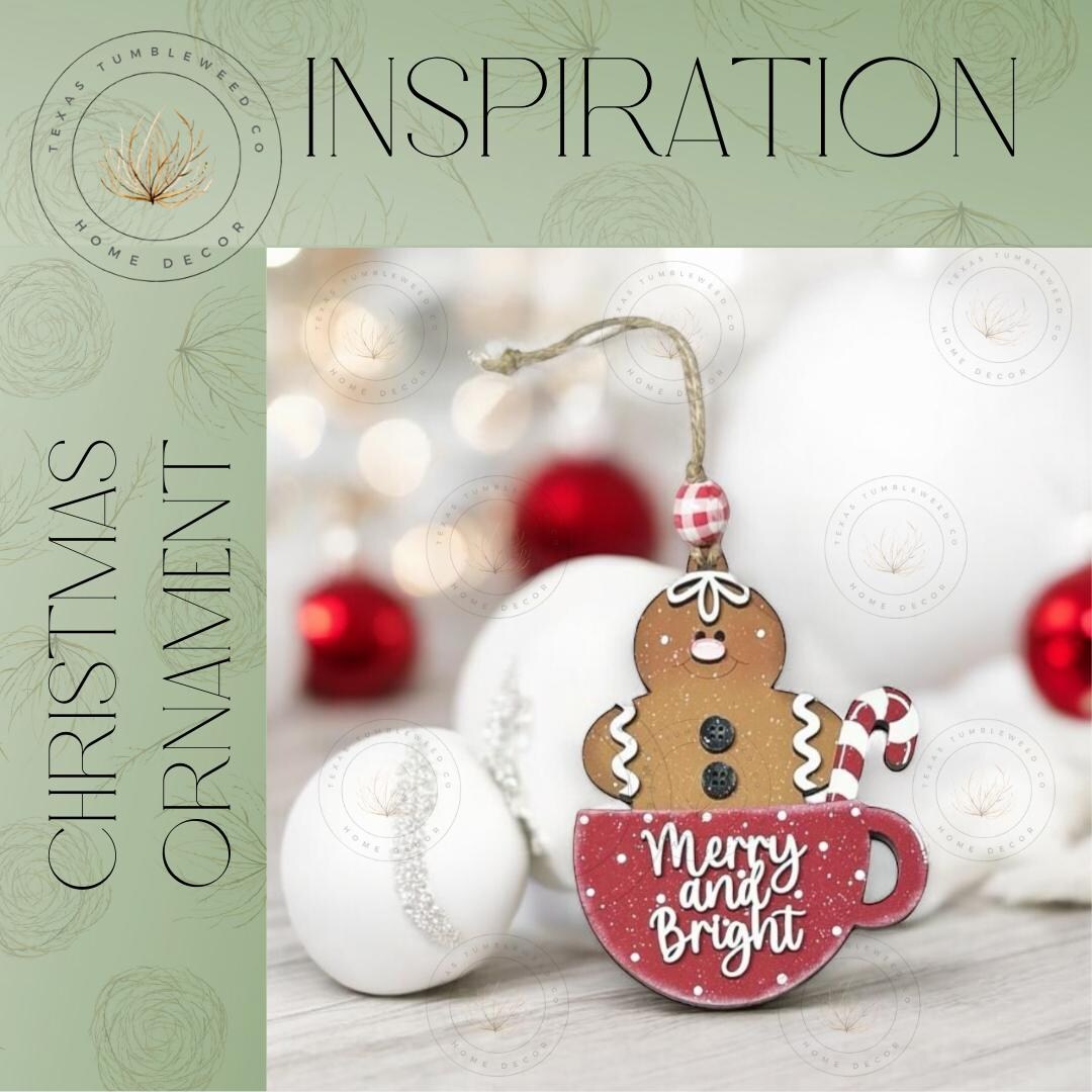 DIY | Merry and Bright Gingerbread Teacup Christmas Ornament | Gift Tag ...