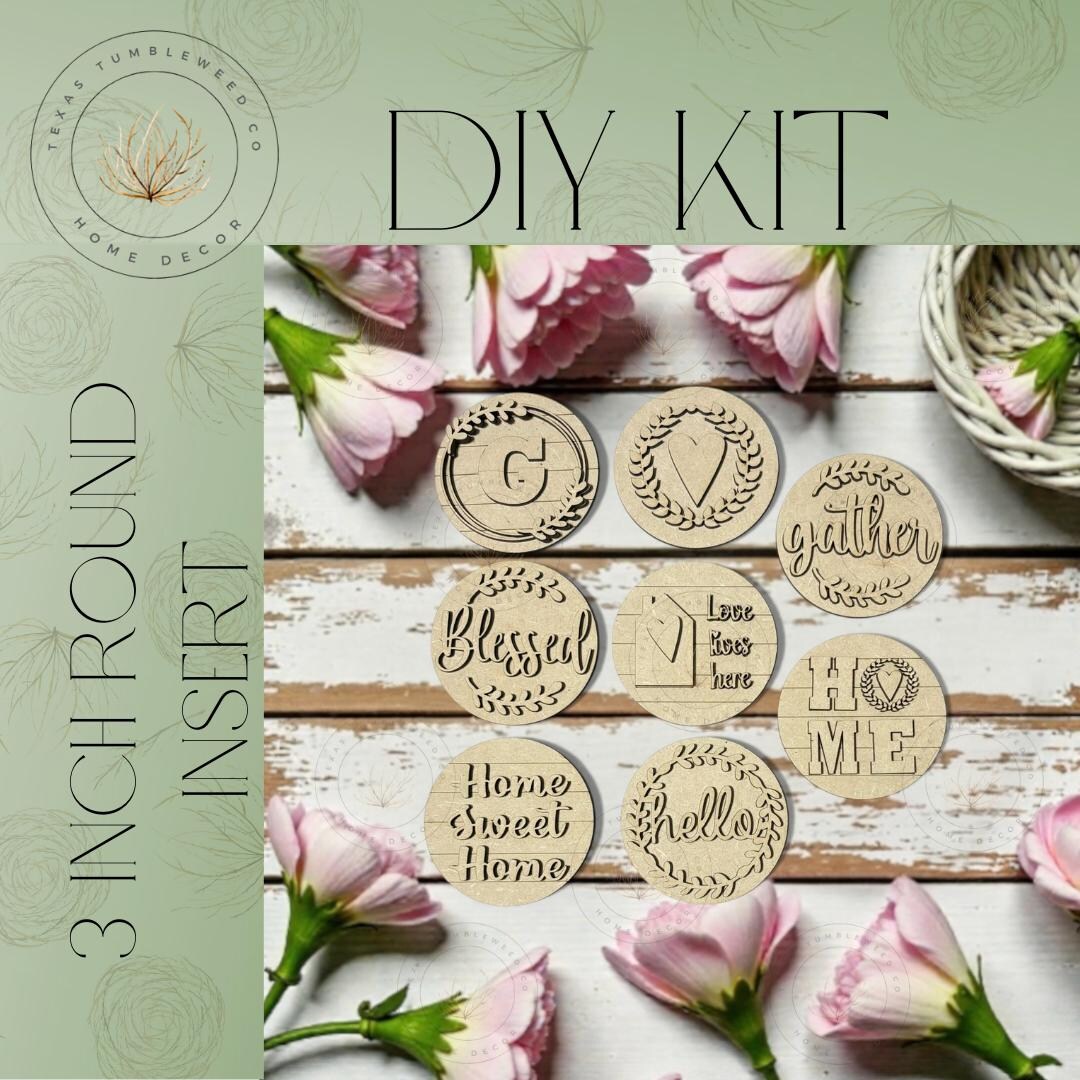 DIY | Interchangeable Signs 3” Round Inserts | Family Set ...