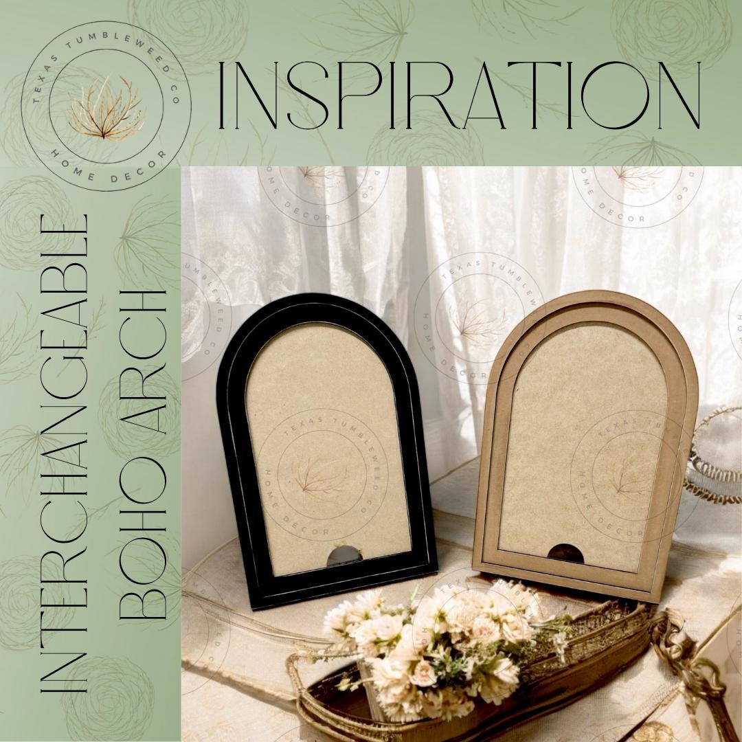 DIY | Interchangeable Large Double Framed Arched Boho Sign Frame | Wood ...