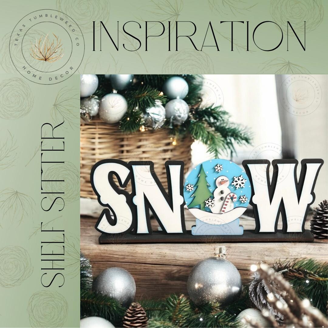 DIY | Snow Word Art Shelf Sitter | Snow Globe | Winter Decor | Home ...
