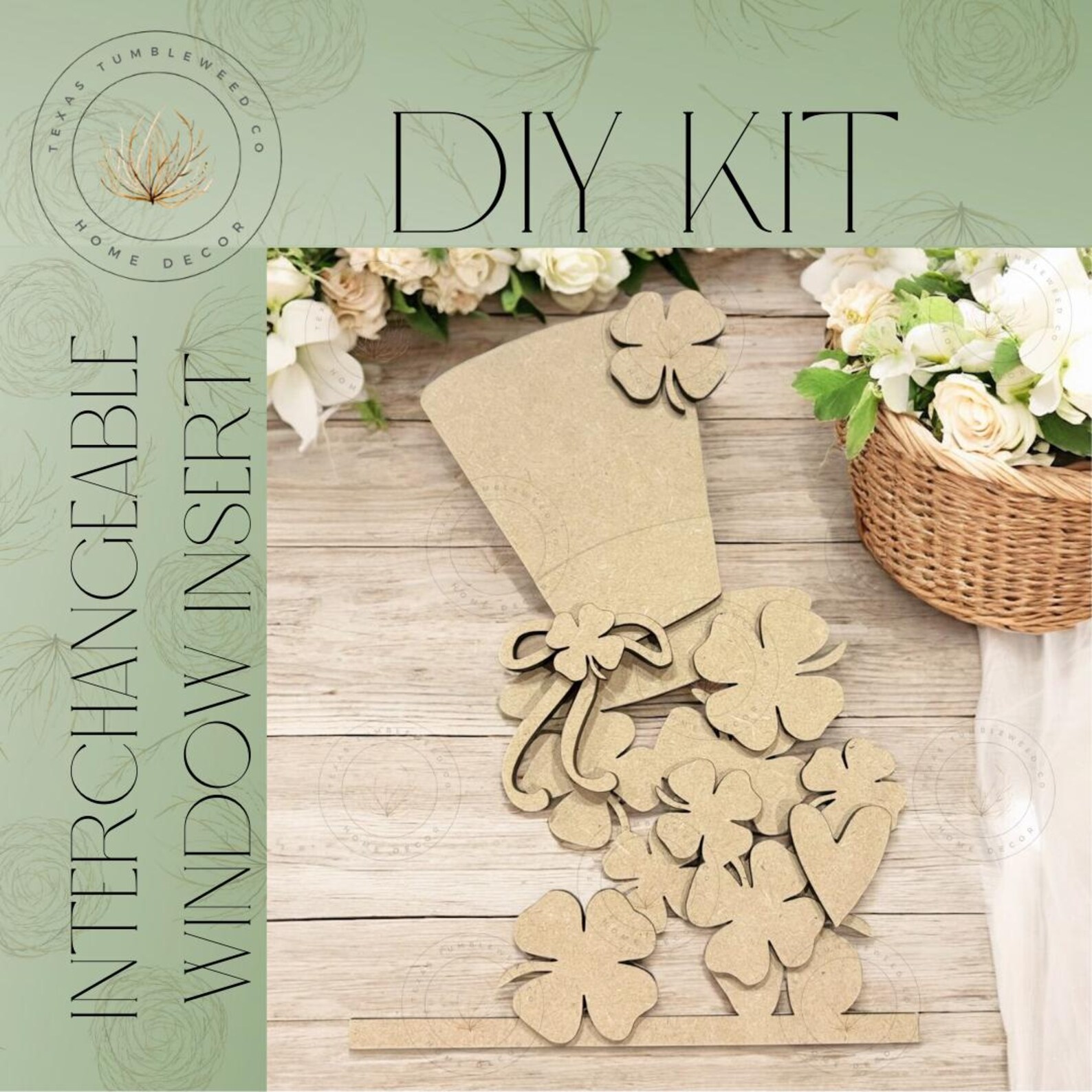 DIY | Insert for Interchangeable Window | Shamrock Hat Insert ...