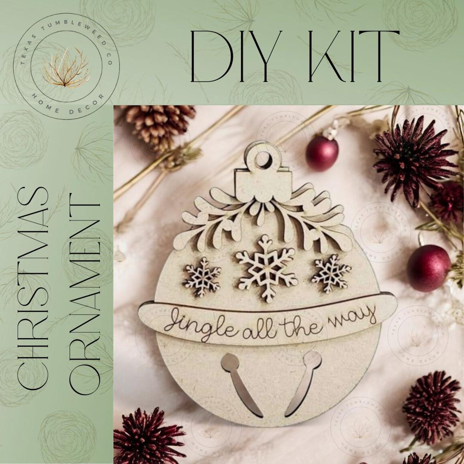 DIY | Vintage Mistletoe Christmas Ornament Bundle | Gift Tag ...
