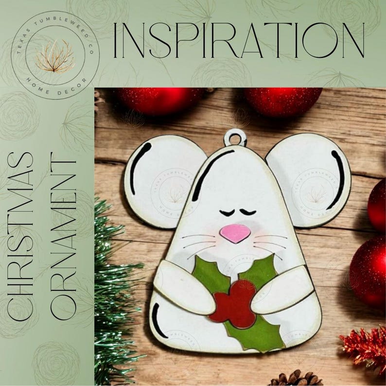 DIY | Christmas Mice Ornament Bundle | Gift Tag | Christmas Ornament ...