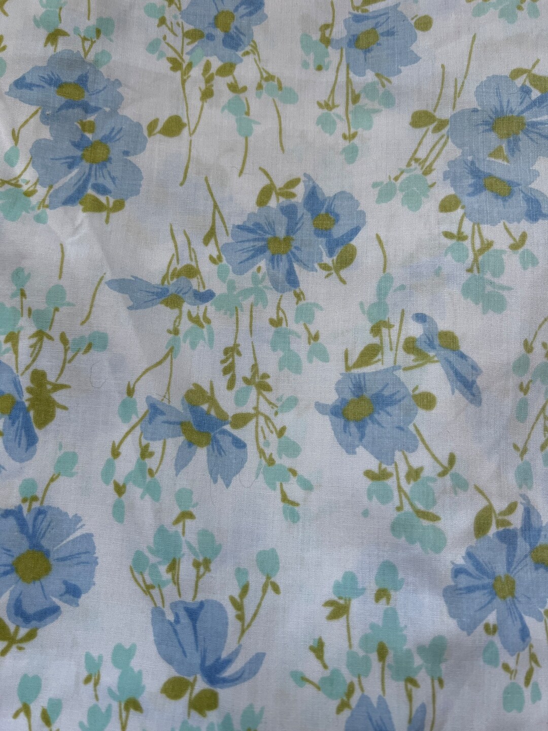 Vintage Blue Floral Twin Fitted Sheet - Etsy