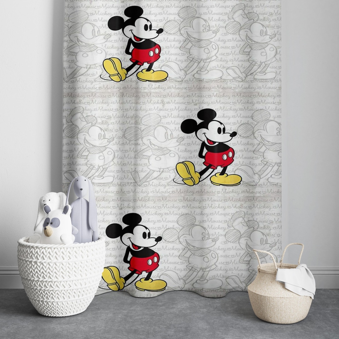 Mickey Mouse Kids Room Curtain , Mickey Mouse Nursery Curtain, Boy's ...