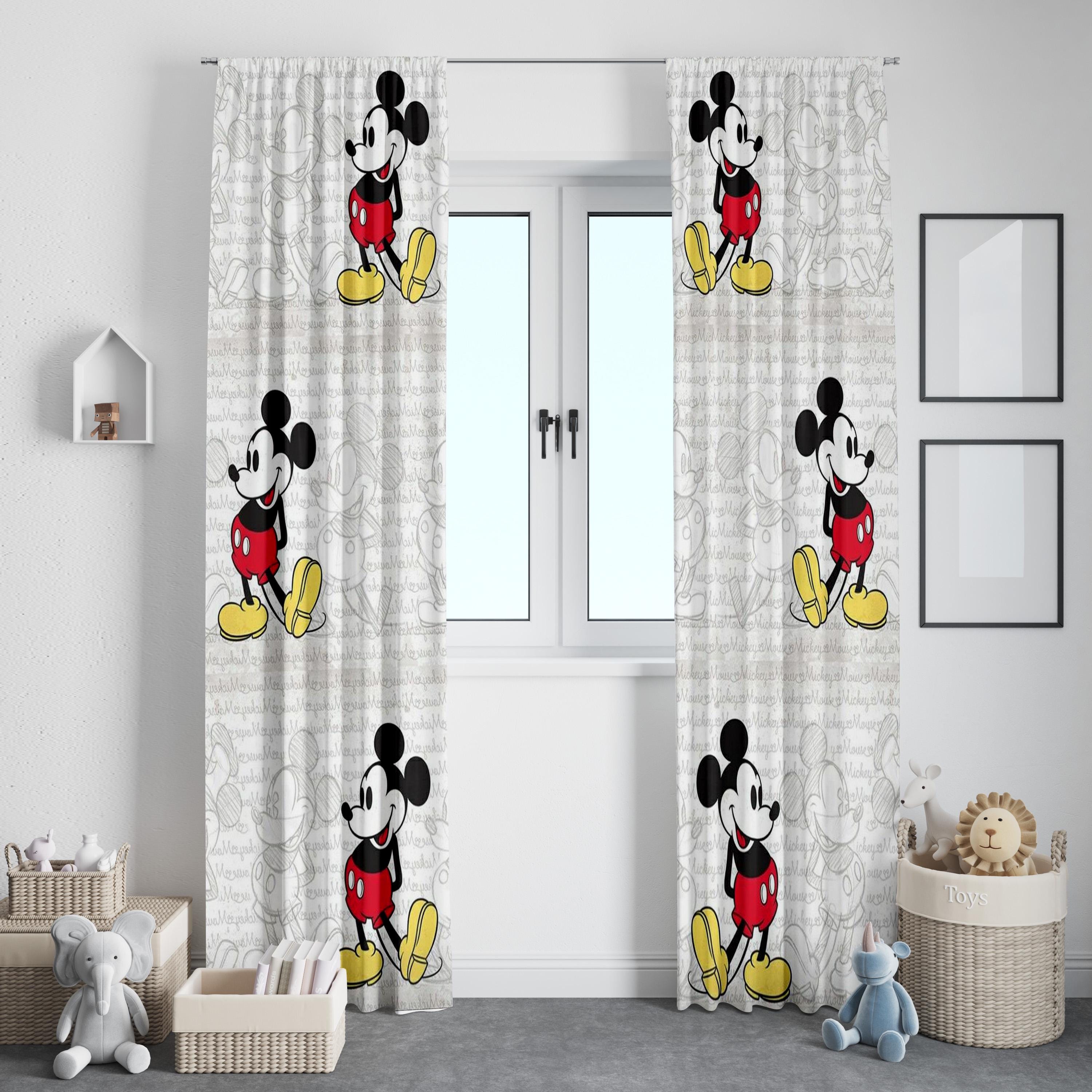 Mickey Mouse Kids Room Curtain , Mickey Mouse Nursery Curtain, Boy's ...