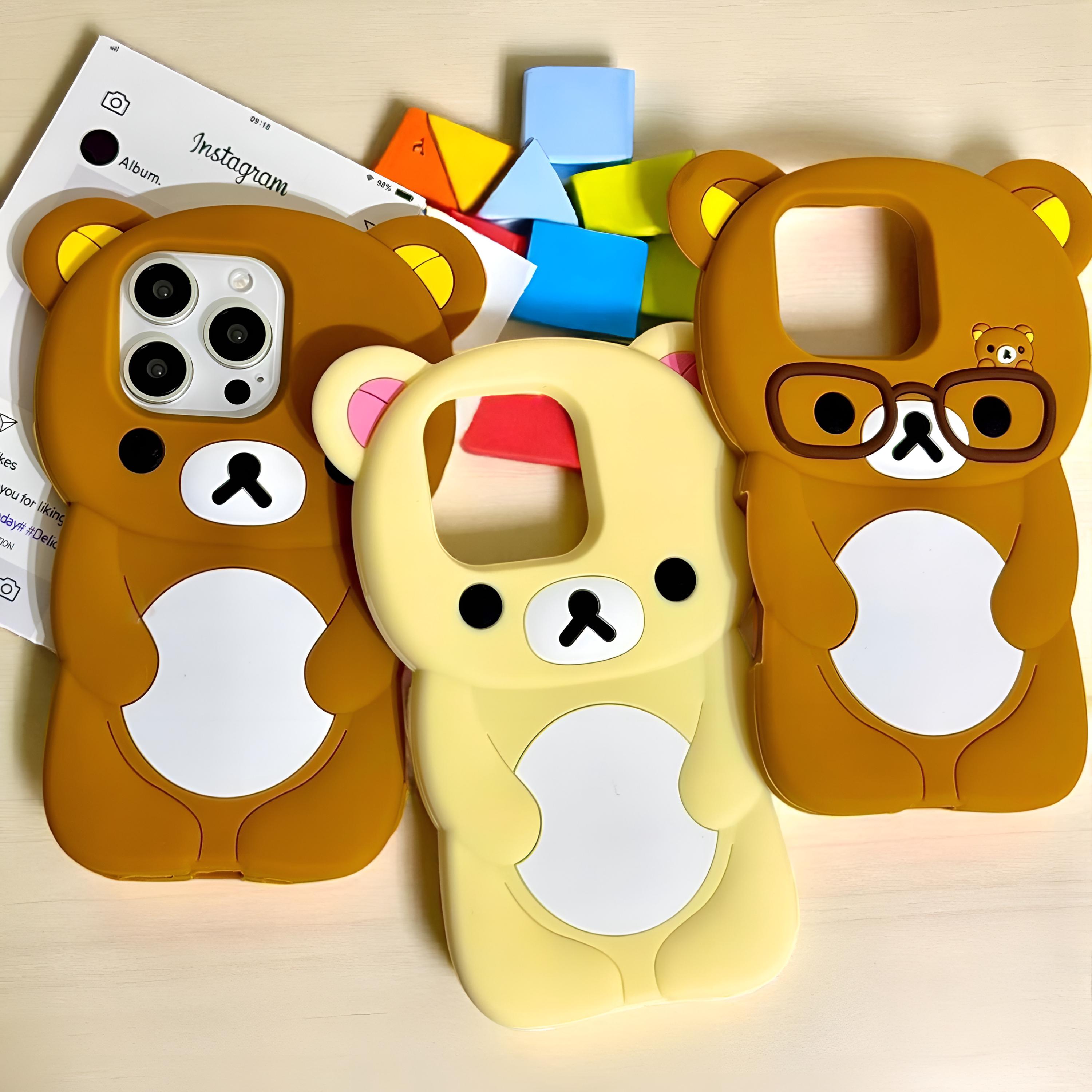 Rilakkuma Bear iPhone Case – Kawaii Cartoon Silicone Cover - Etsy