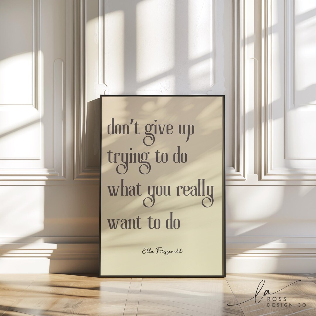 Ella Fitzgerald Quote Art Print: Vintage Art Deco, Inspirational Music ...