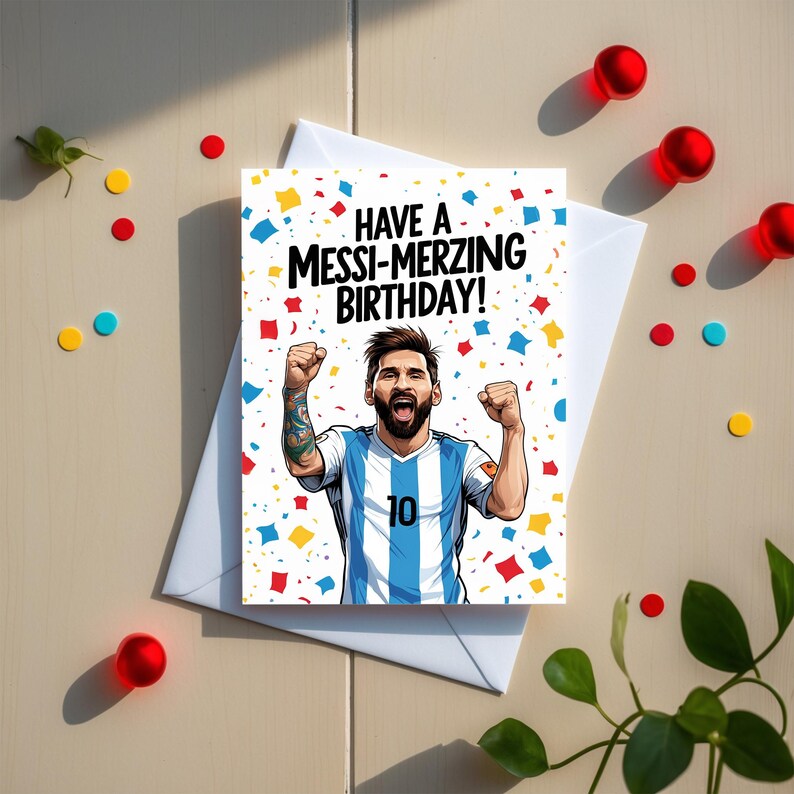 Messi Inspired Birthday Card - "have a Messi-merizing Birthday ...