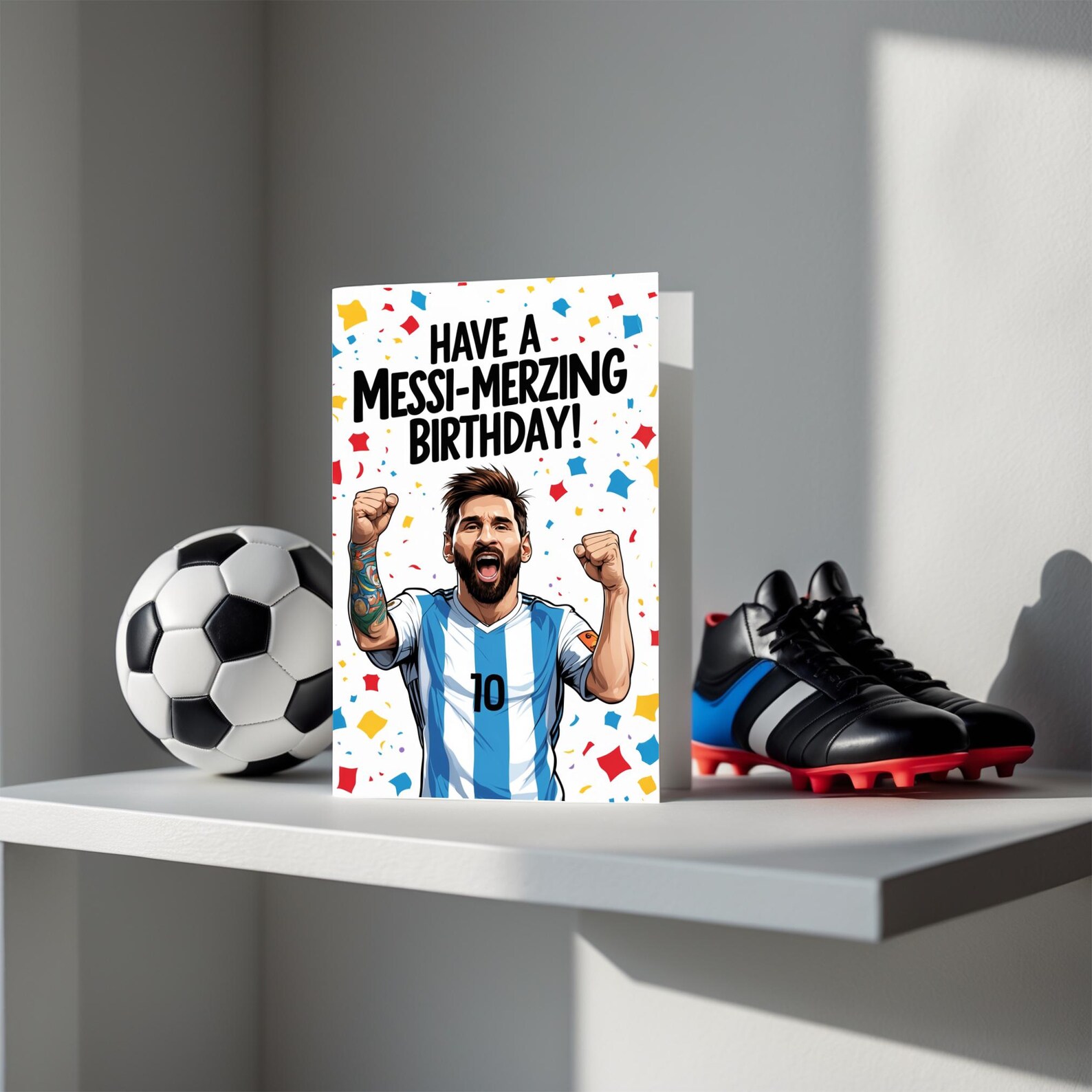 Messi Inspired Birthday Card - "have a Messi-merizing Birthday ...