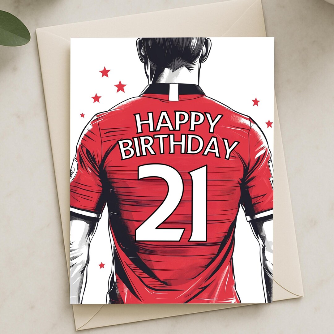 Manchester United Birthday Card Personalised Number - "happy Birthday ...
