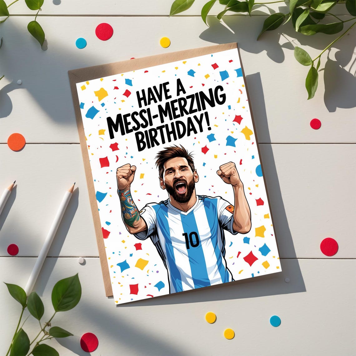 Messi Inspired Birthday Card - "have a Messi-merizing Birthday ...